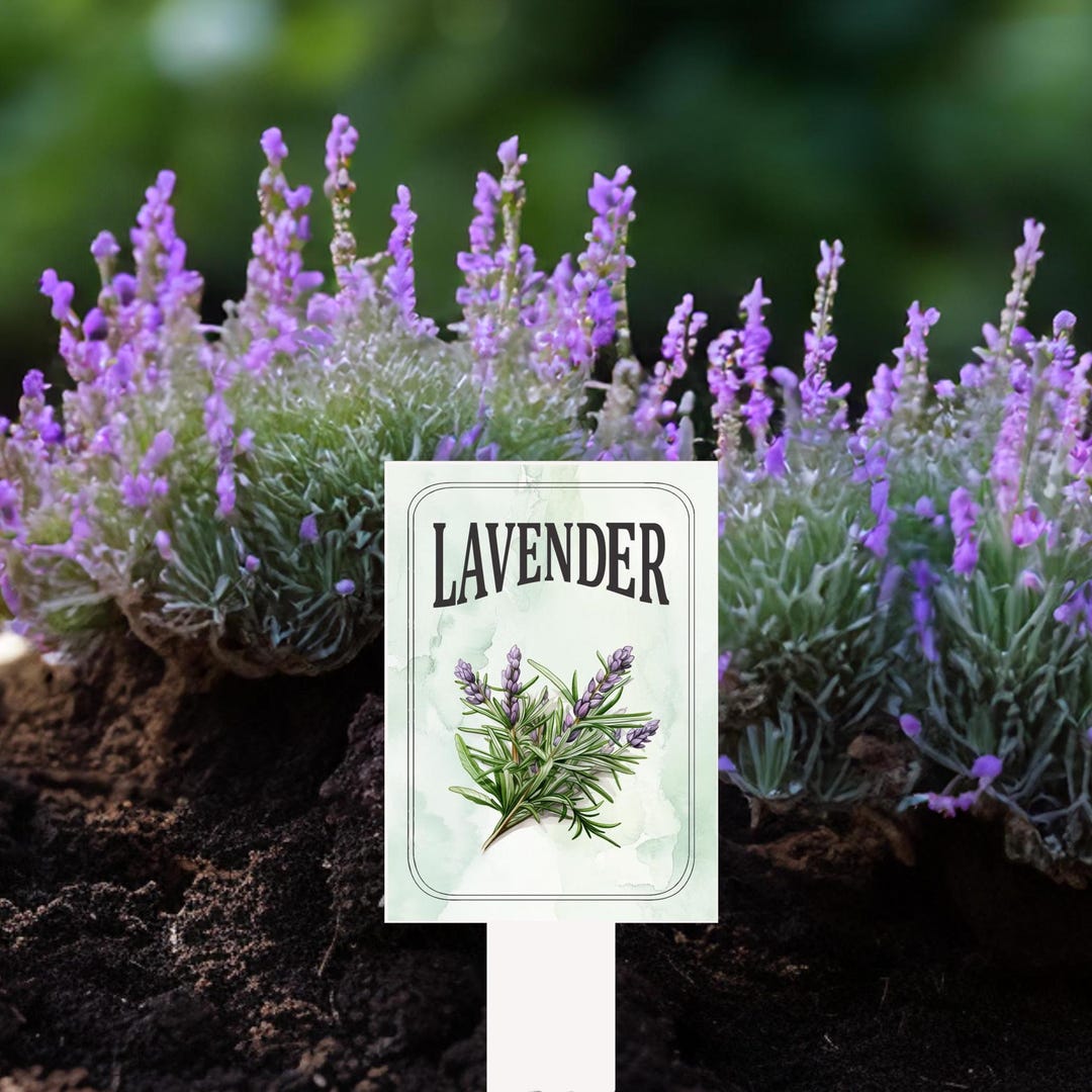 Herb Garden Markers: Weatherproof PVC Plant Labels for Basil, Lavender ...