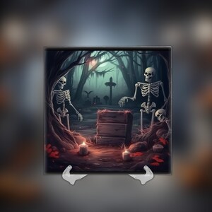 Skeletons and Graveyard "enter If You Dare" Halloween Decor Set of ...