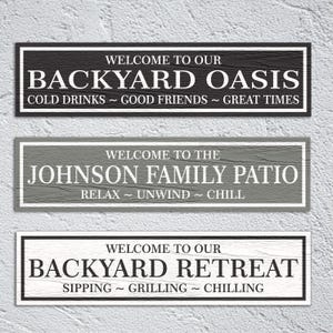 Personalized Patio Oasis Sign: Custom Family Name Outdoor Decor - Etsy