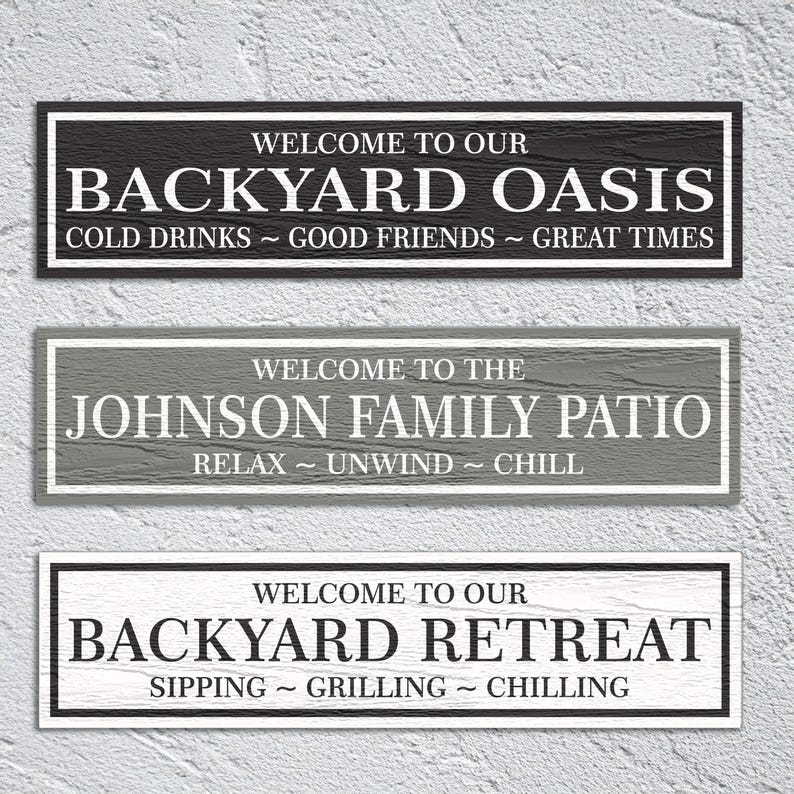 Personalized Patio Oasis Sign: Custom Family Name Outdoor Decor - Etsy