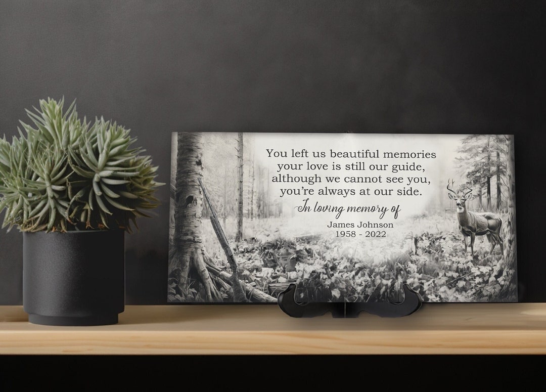 Personalized Deer Hunter Memorial Tile "you Left Us Beautiful Memories ...