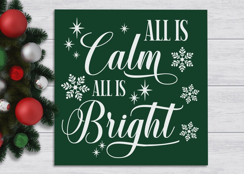 Christmas Plaque All is Calm All is Bright Sign Wood - Etsy