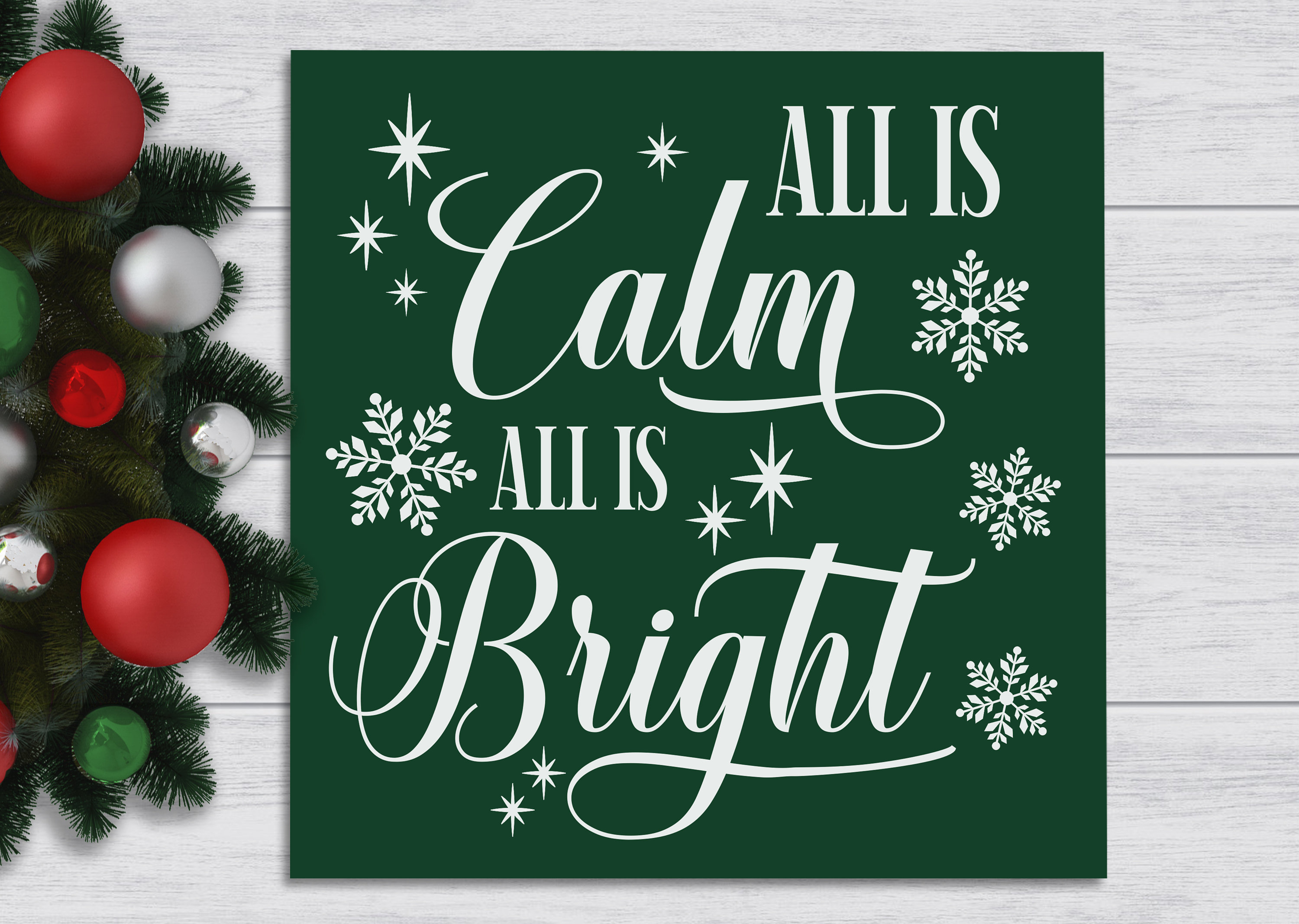 Christmas Plaque All Is Calm All Is Bright Sign Wood | Etsy