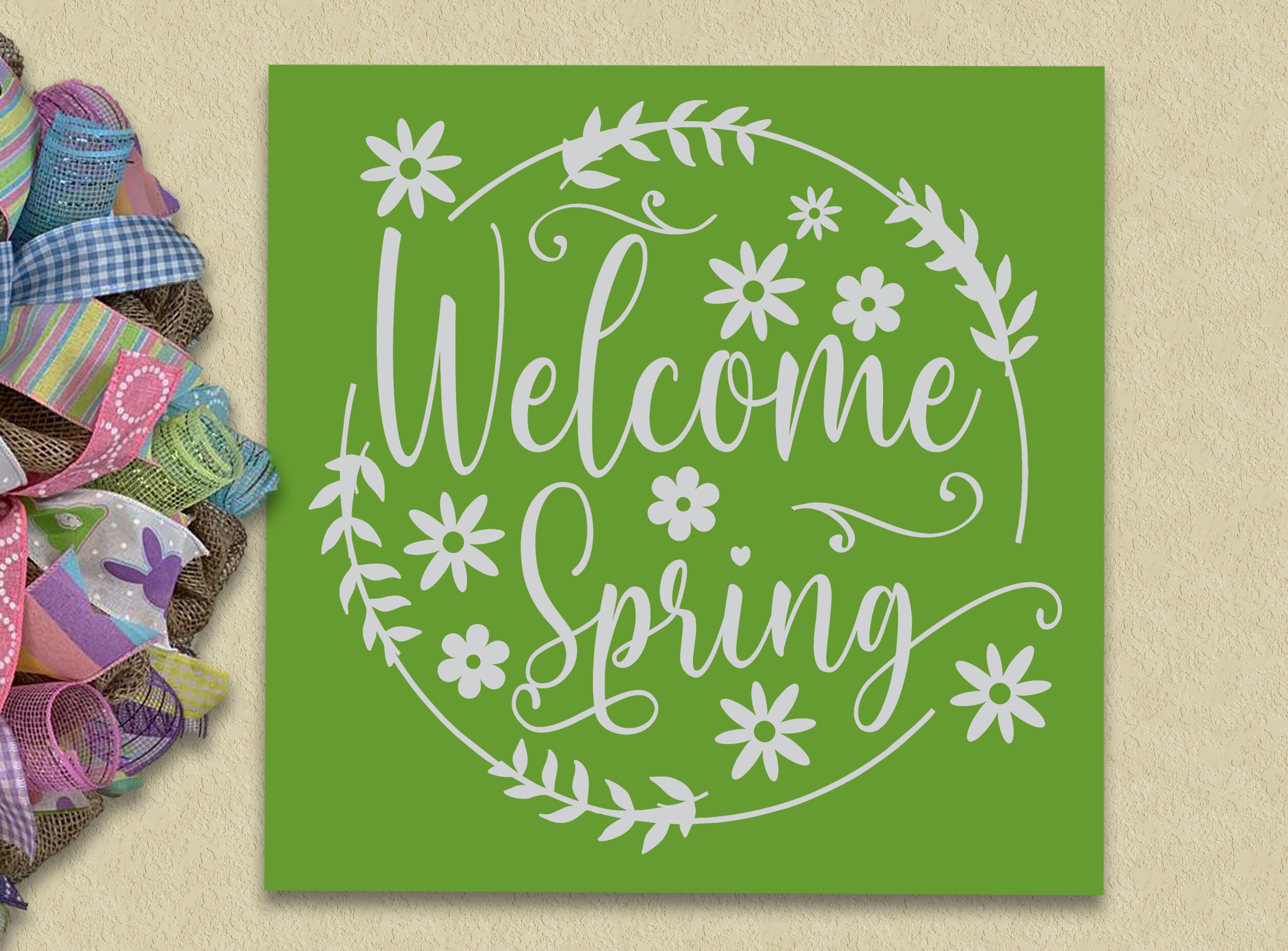 Welcome Spring Sign Wooden Spring Sign Spring Welcome | Etsy