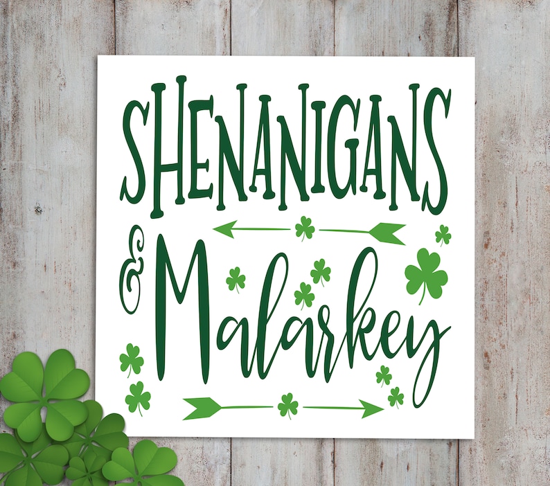 St Patricks Day Decor Shenanigans & Malarkey Sign in Green - Etsy