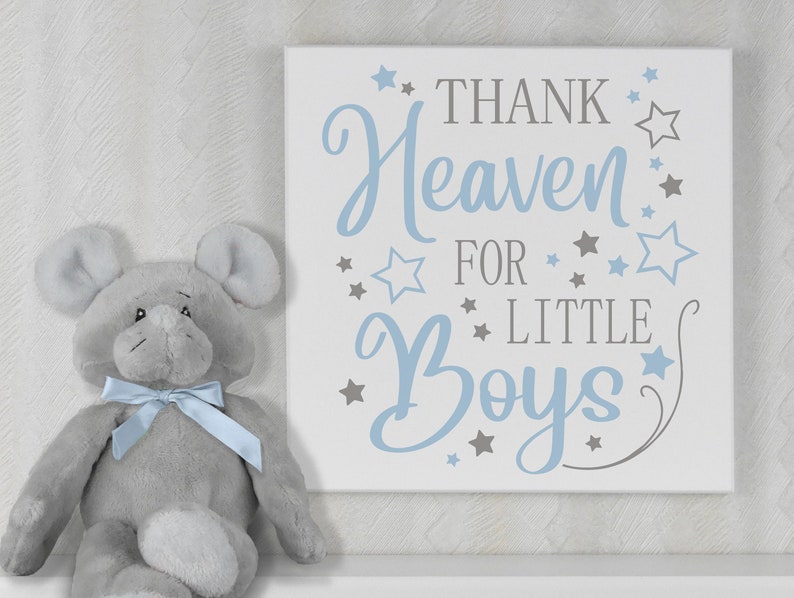 Thank Heaven for Little Boys Sign Baby Boy Nursery Decor - Etsy