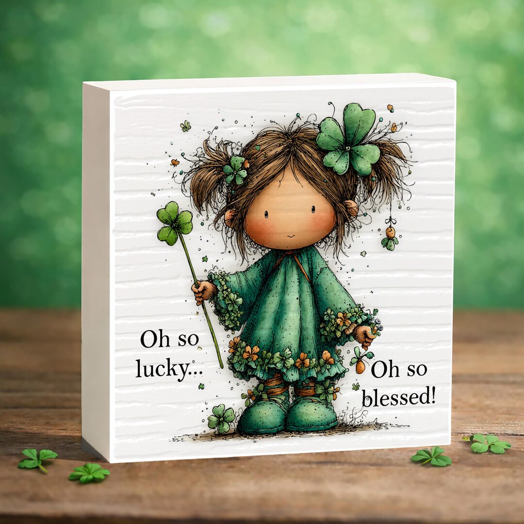 Oh so Lucky Shamrock Plaque, St Patrick’s Day Mini Decor Block - Etsy