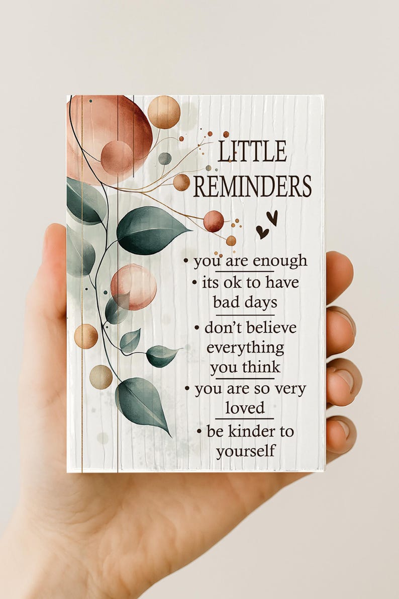Little Reminders Plaque – Self Care Gift, Positive Affirmation Sign ...
