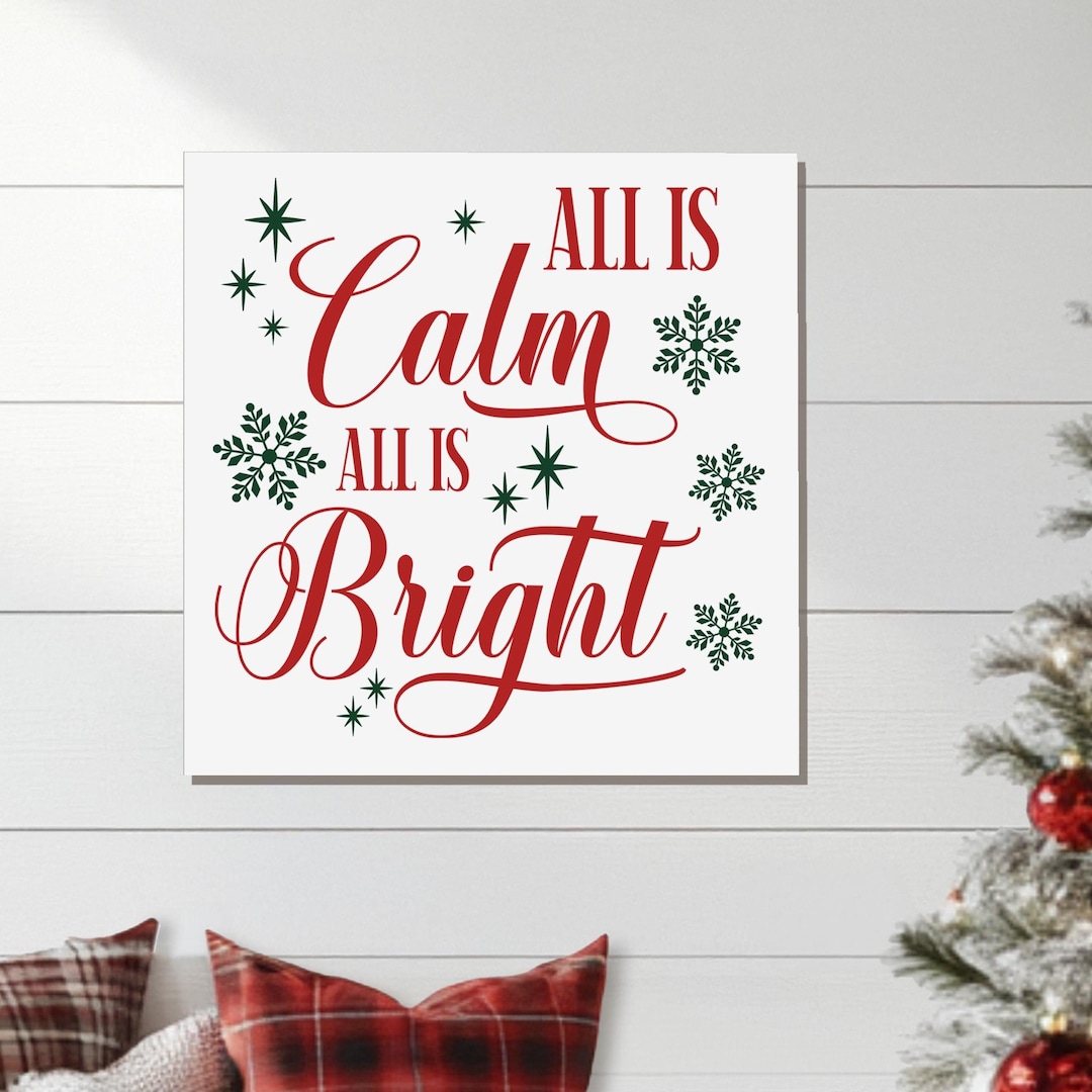 Christmas Plaque ※ All is Calm All is Bright ※ Sign ※ Christmas Mantel ...
