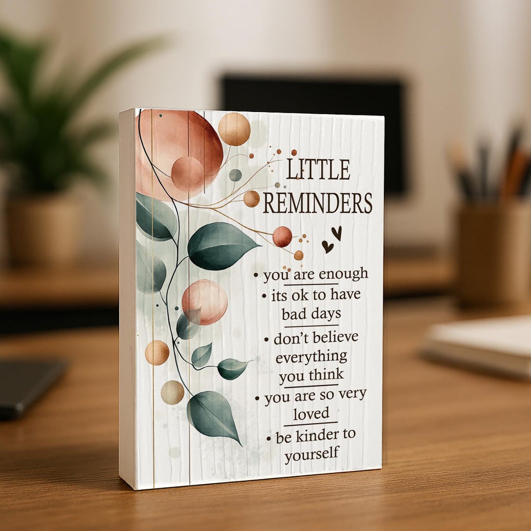 Little Reminders Plaque – Self Care Gift, Positive Affirmation Sign ...