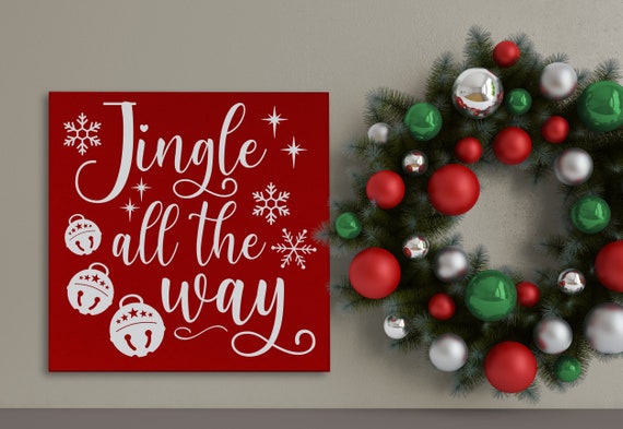 Jingle All The Way Sign Red Christmas Decor Jingle Bells | Etsy