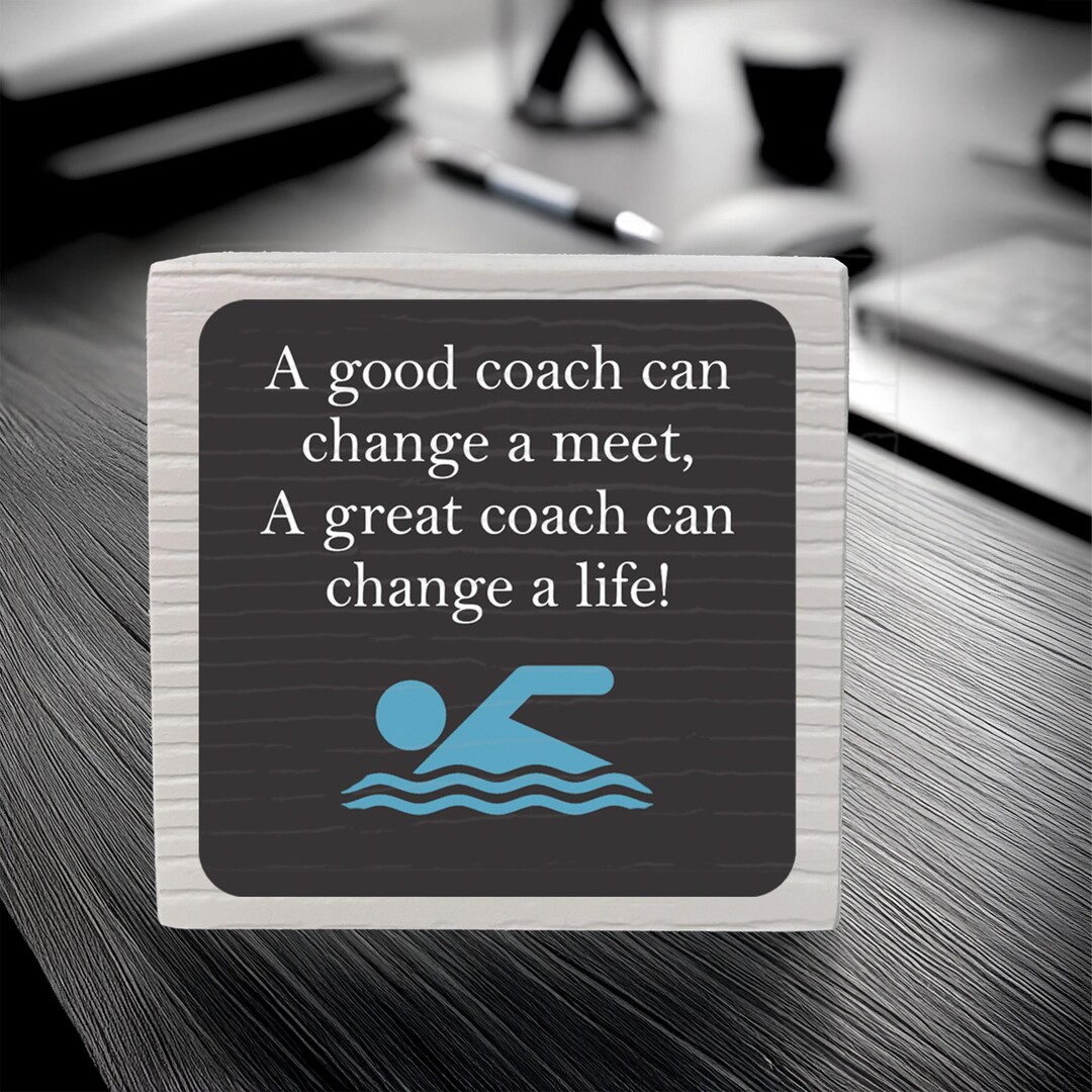 Swim Coach Gift Plaque – Inspirational Quote Keepsake for Team ...