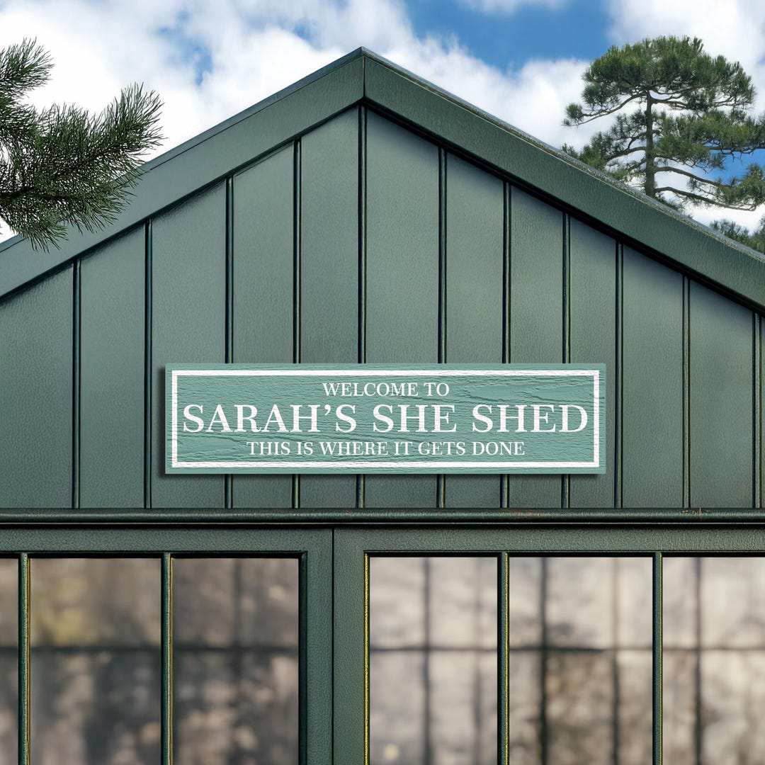 Personalized She Shed Sign: Custom Garden Decor, Weatherproof - Etsy