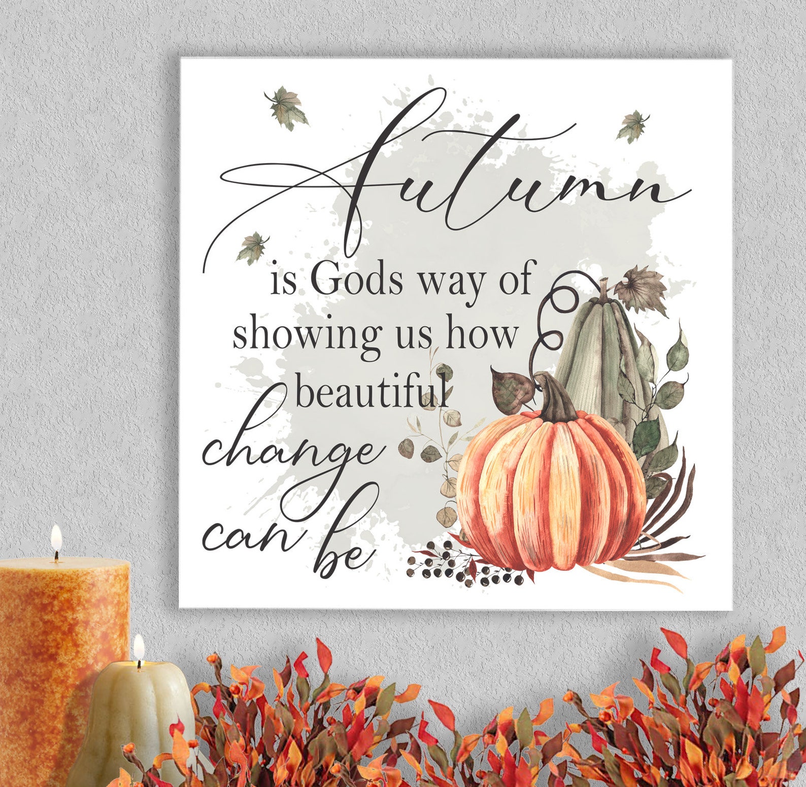 Christian Home Fall Decor autumn is Gods Way of Showing - Etsy