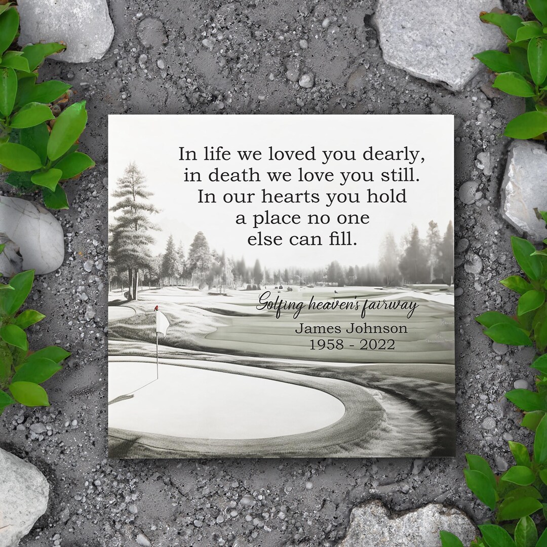 Personalized Golf Memorial Tile, Golfer Tribute Plaque, Golf in Heaven ...