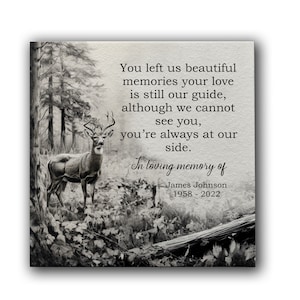Hunter's Tribute, Personalized Hunting Memorial Plaque 6x6 Tile ...