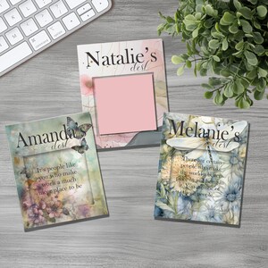 Custom Desk Sticky Note Holder Unique Office Gift for Her Personalized ...