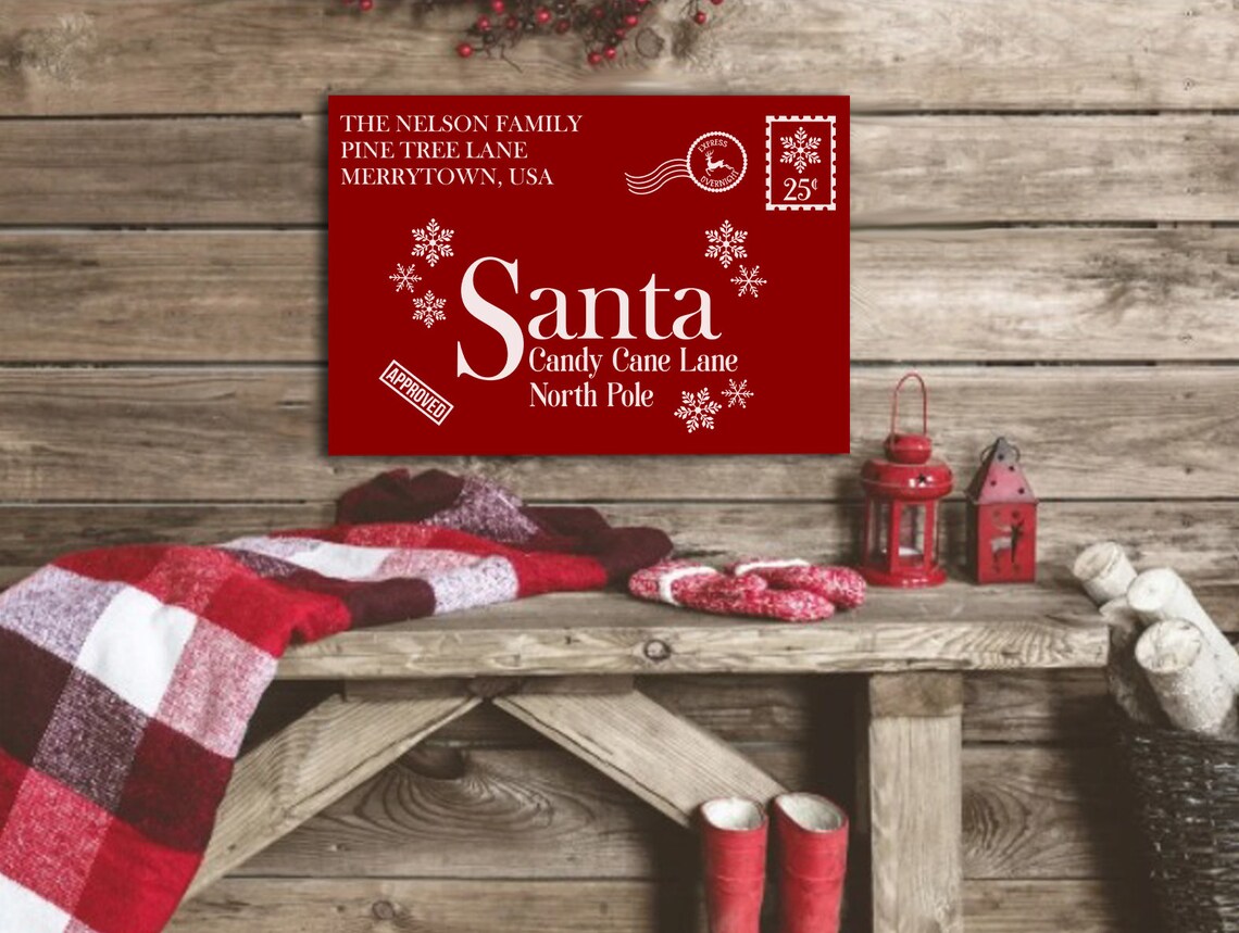 Letter to Santa Wood Christmas Sign Santa Letter Sign - Etsy