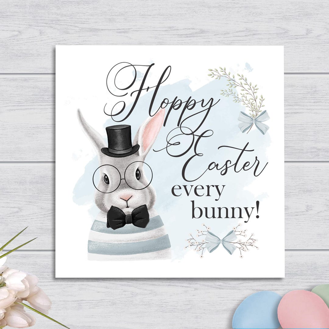 Easter Sign | Hoppy Easter Every Bunny! | Wood Farmhouse Watercolor ...