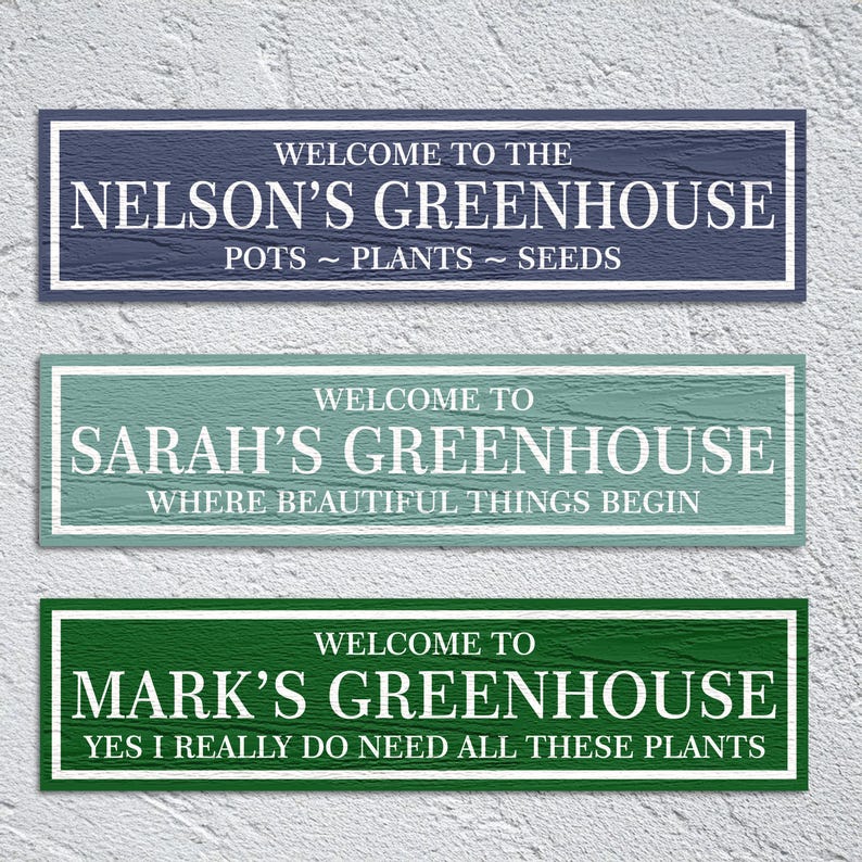 Personalized Greenhouse Welcome Sign: Garden Decor for Plant Lovers - Etsy
