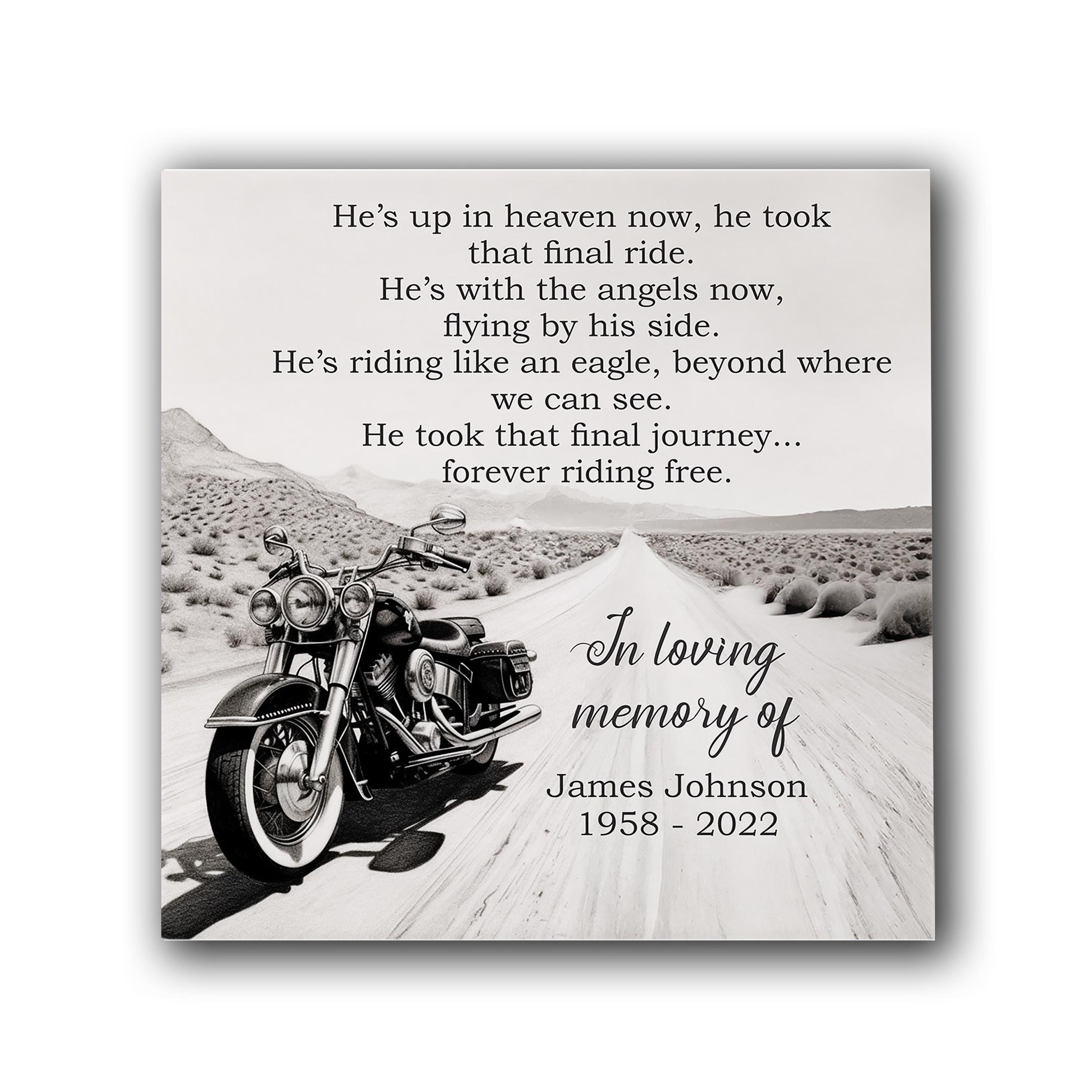 Motorcycle Memorial Tile: Custom Biker Tribute, Personalized Name ...