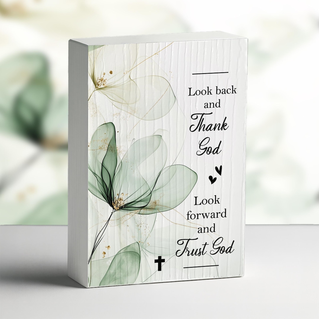 Look Back Thank God Plaque, Trust God Christian Gift, Inspirational ...