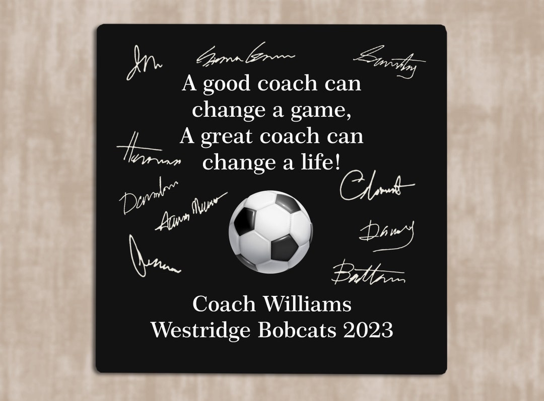 Personalized Coach Gift – Signable Team Appreciation Plaque for Soccer ...