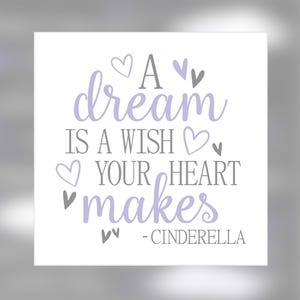 A Dream is A Wish Your Heart Makes - Sign Children's Nursery Decor ...