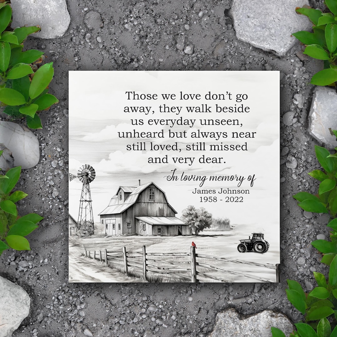Personalized Farmer Memorial Tile, Rustic Farm Tribute Gift, in Memory ...