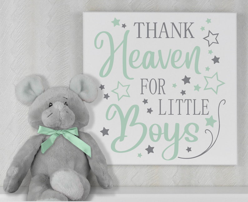Thank Heaven for Little Boys Sign Baby Boy Nursery Decor - Etsy