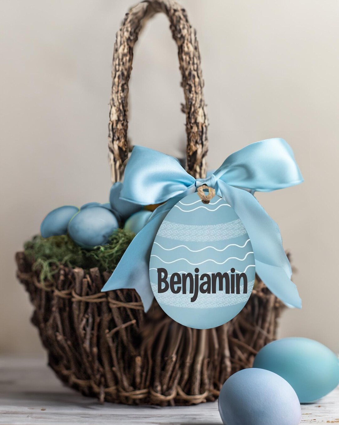 Personalized Easter Egg Name Tag: Handmade Hanging Decor - Etsy
