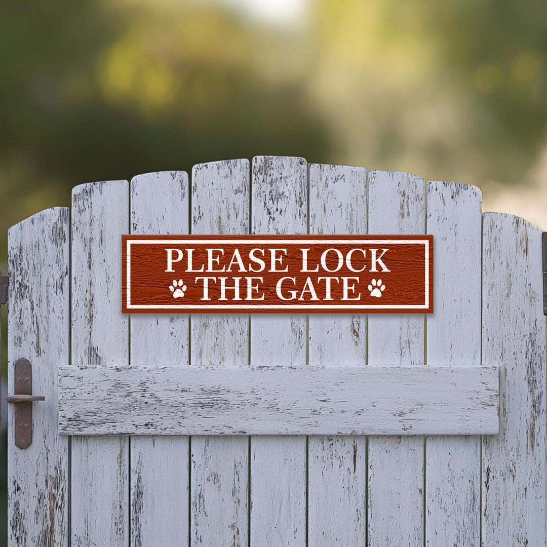 Pet Gate Warning Safety Sign "please Close the Gate • Please Shut the ...
