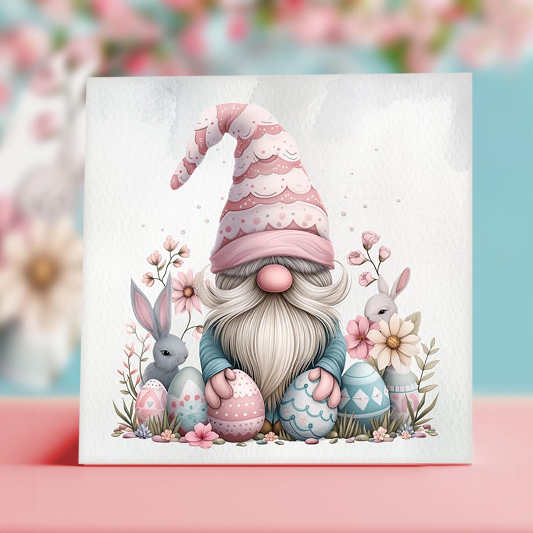 Gnome Easter Tile: Springtime Ceramic Art, Whimsical Decor - Etsy