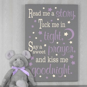 Read Me A Story Tuck Me in Tight Sign Nursery Wall Decor Girl Nursery ...