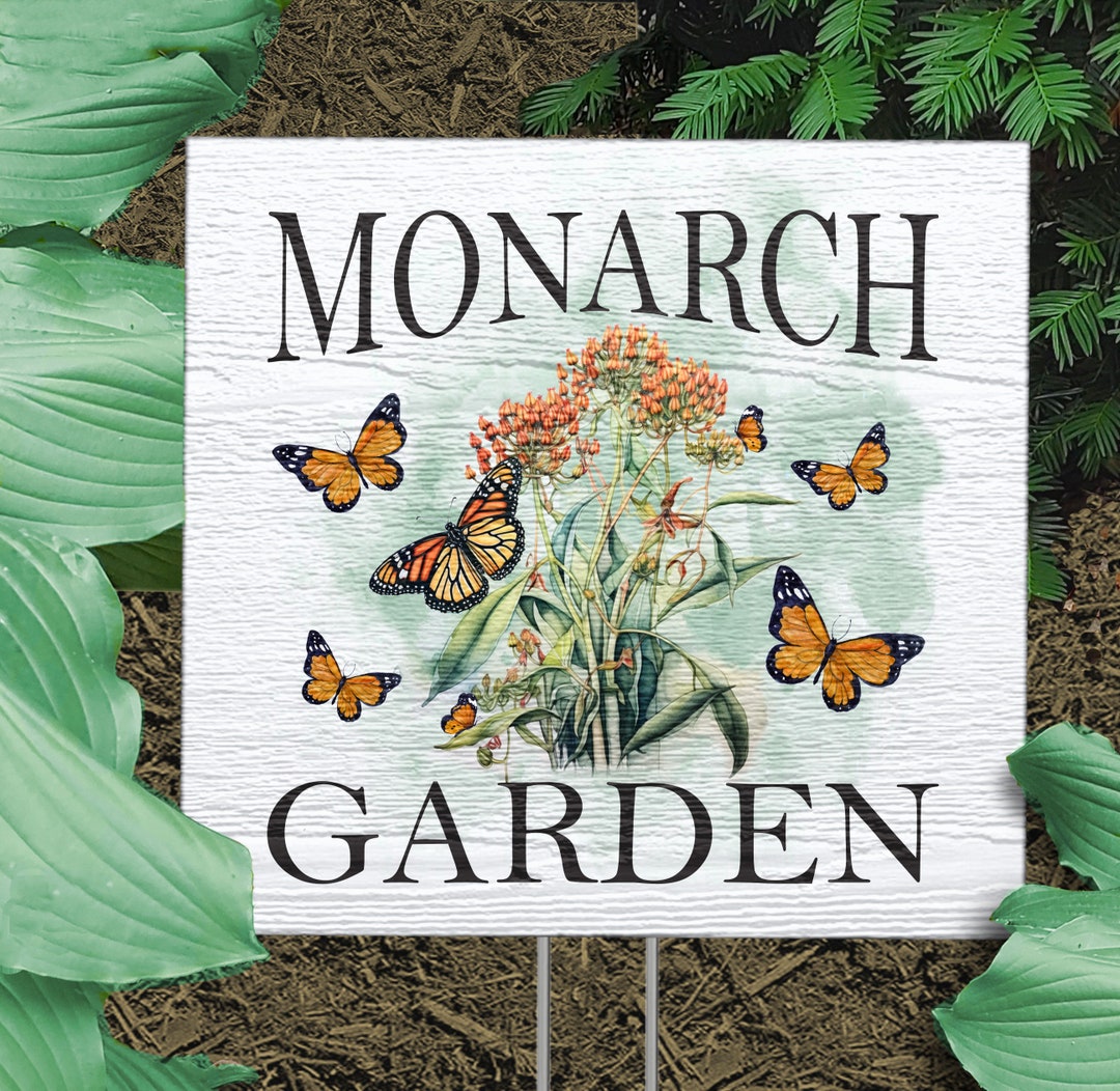 Garden Wooden Sign monarch Garden Nature-inspired Yard Lawn Signs ...