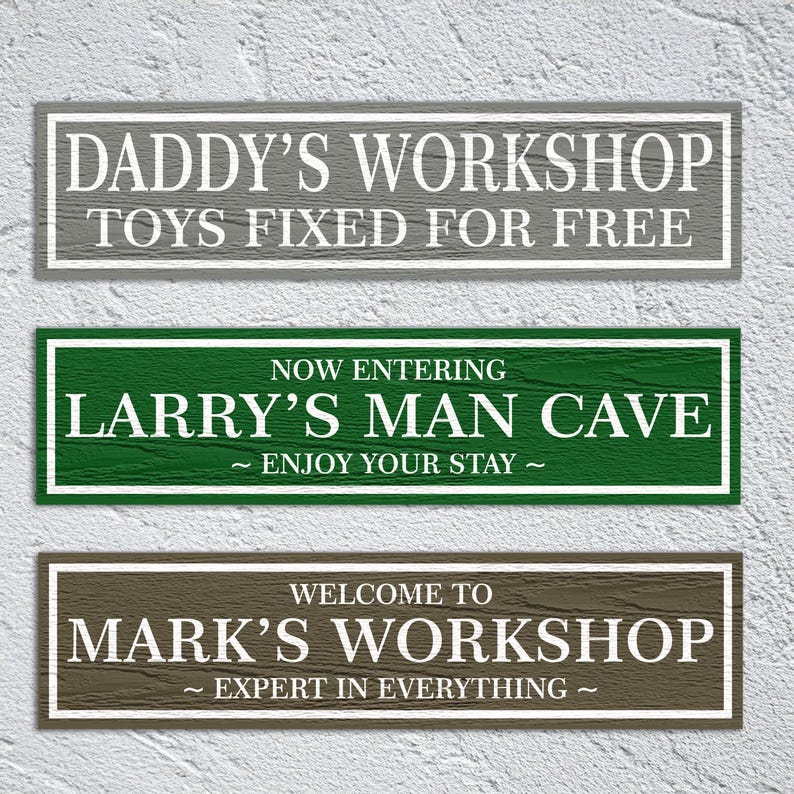 Personalized Garage Sign, Custom Workshop Sign, Man Cave Decor, Fix It ...
