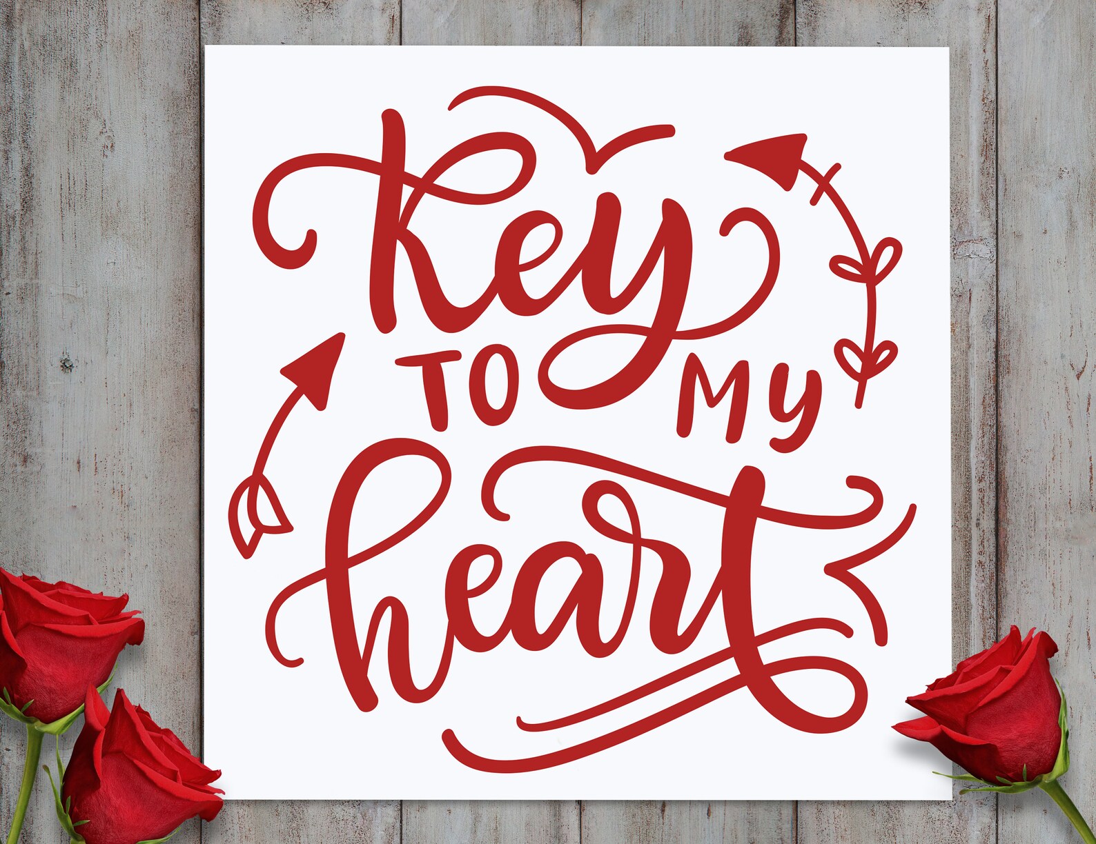 Valentines Day Decor Key to My Heart Sign Red Valentines - Etsy