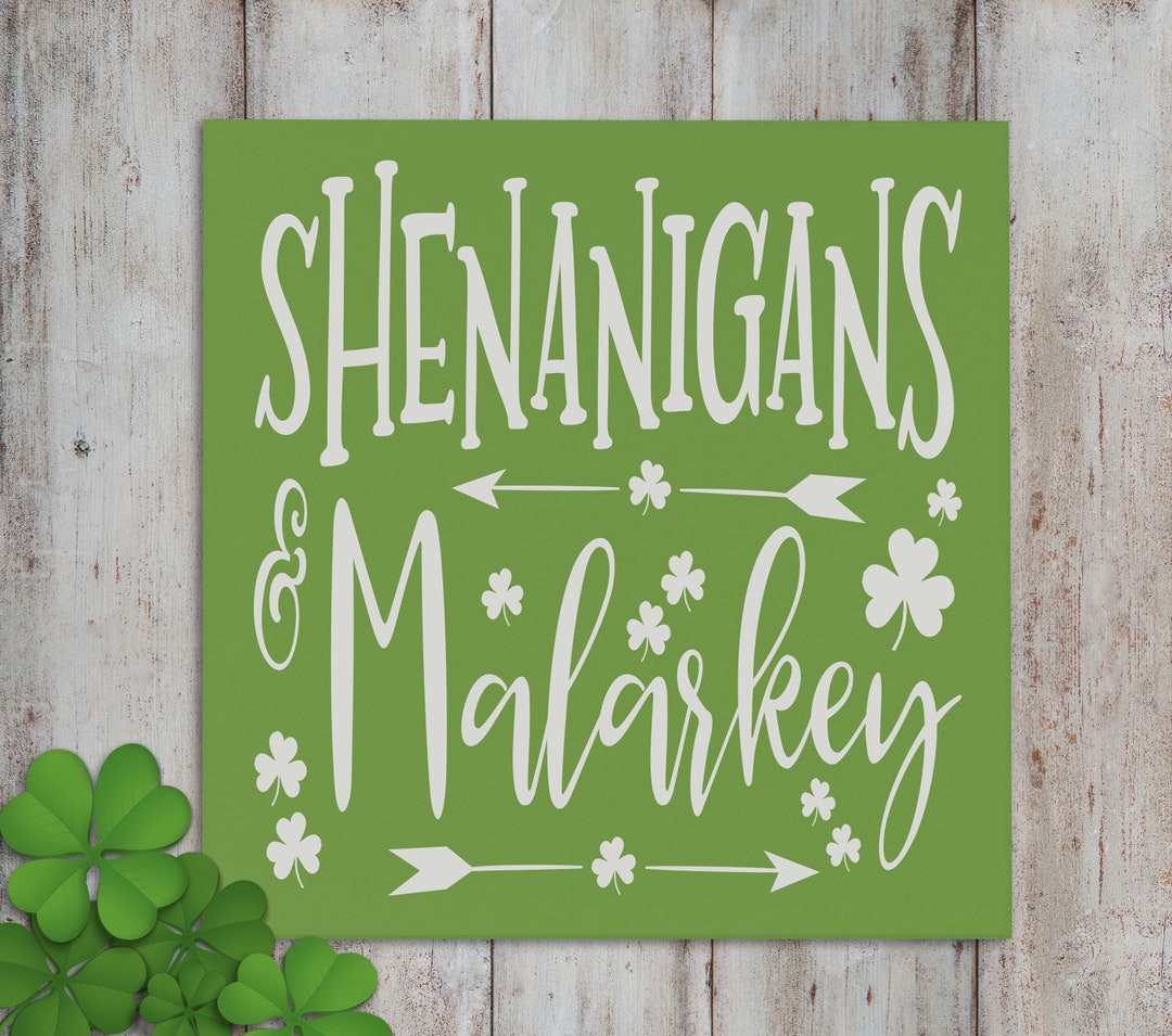 St Patricks Day Decor: "shenanigans & Malarkey" Sign in Green. St ...