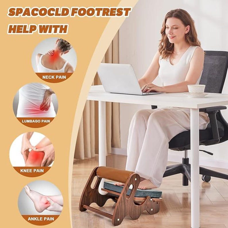 Handmade Wooden Rocking Foot Rest: Ergonomic Under Desk Foot Stool - Etsy