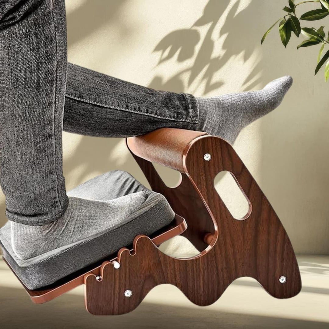 Handmade Wooden Rocking Foot Rest: Ergonomic Under Desk Foot Stool - Etsy