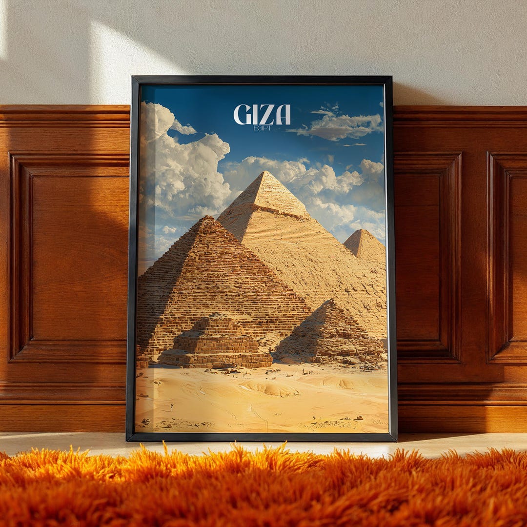 Giza Pyramids Poster: Egypt Travel Art Print, Framed Option - Etsy Canada