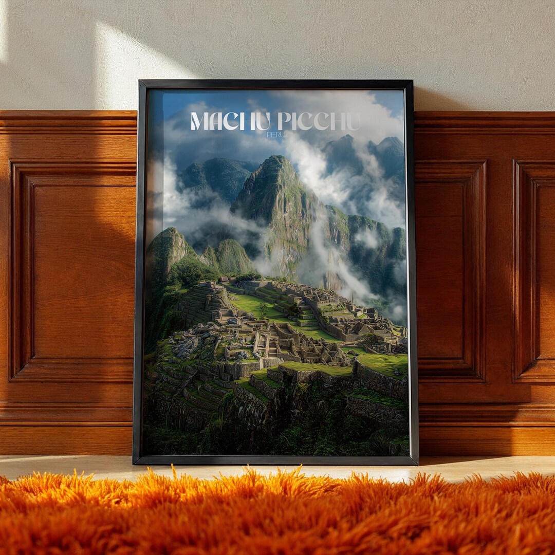 Machu Picchu Poster – Peru Travel Wall Art, Inca Ruins Print, Framed ...