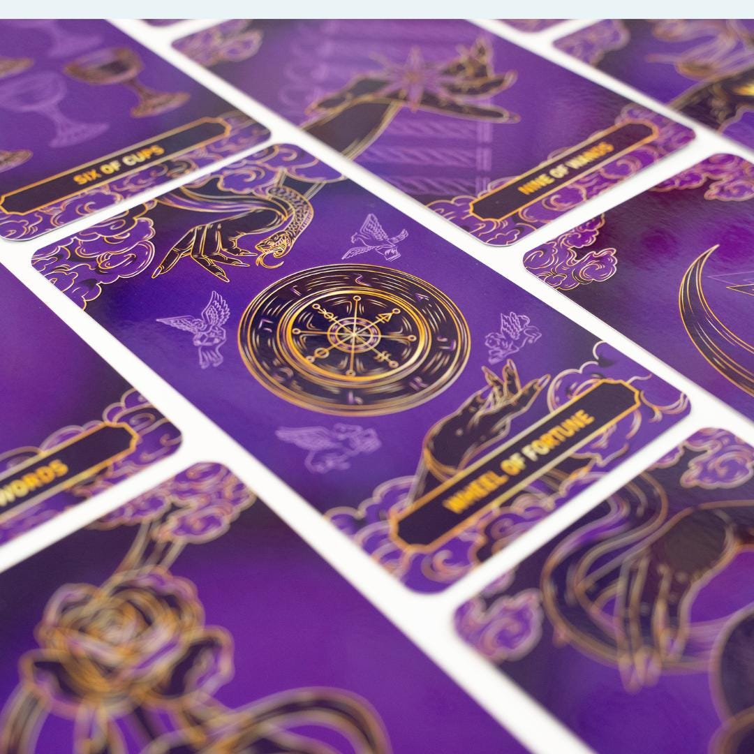 Witch Core Tarot Cards: Purple Tarot Deck for Manifestation - Etsy