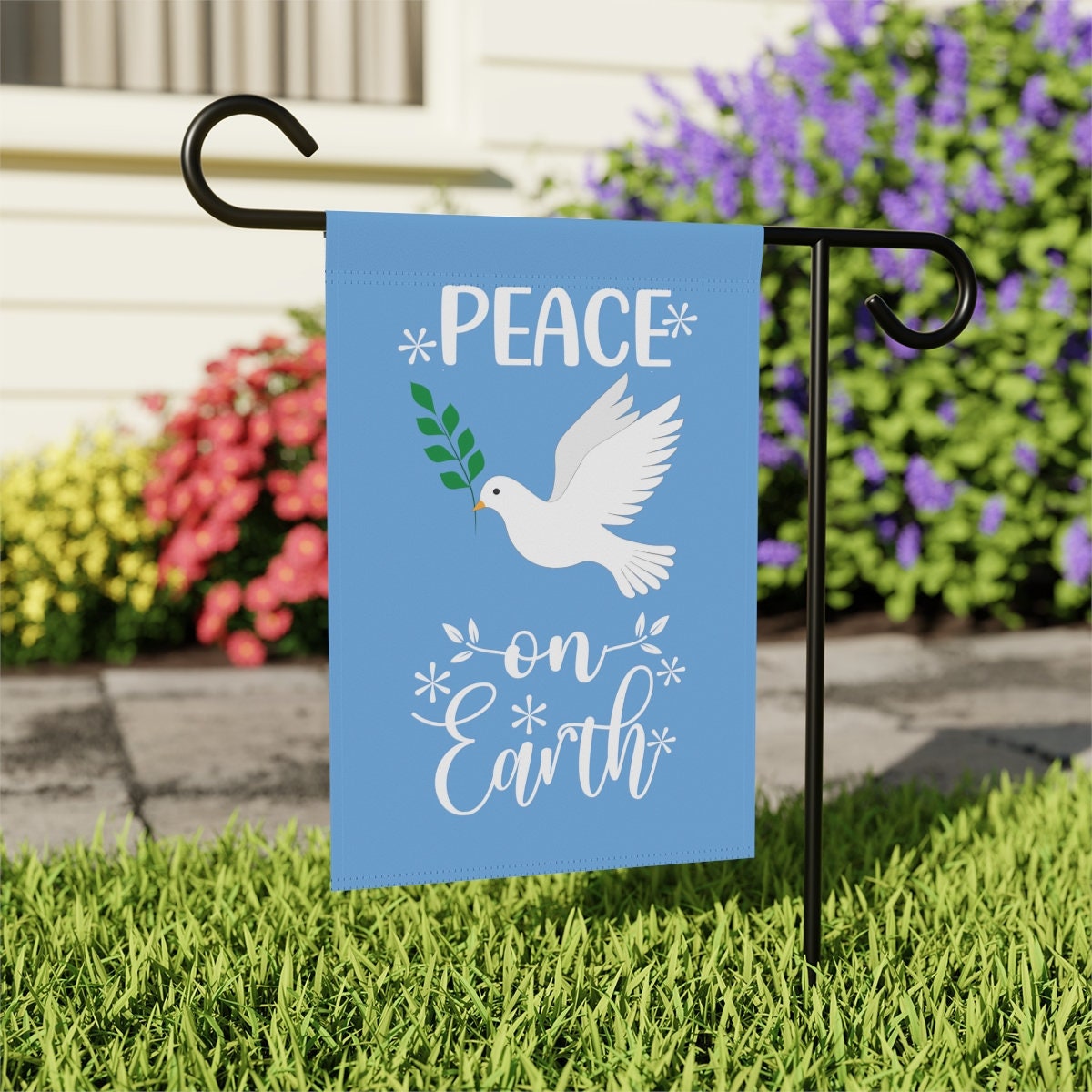 Peace on Earth Garden Banner & House Flag, Christmas Garden Banner ...