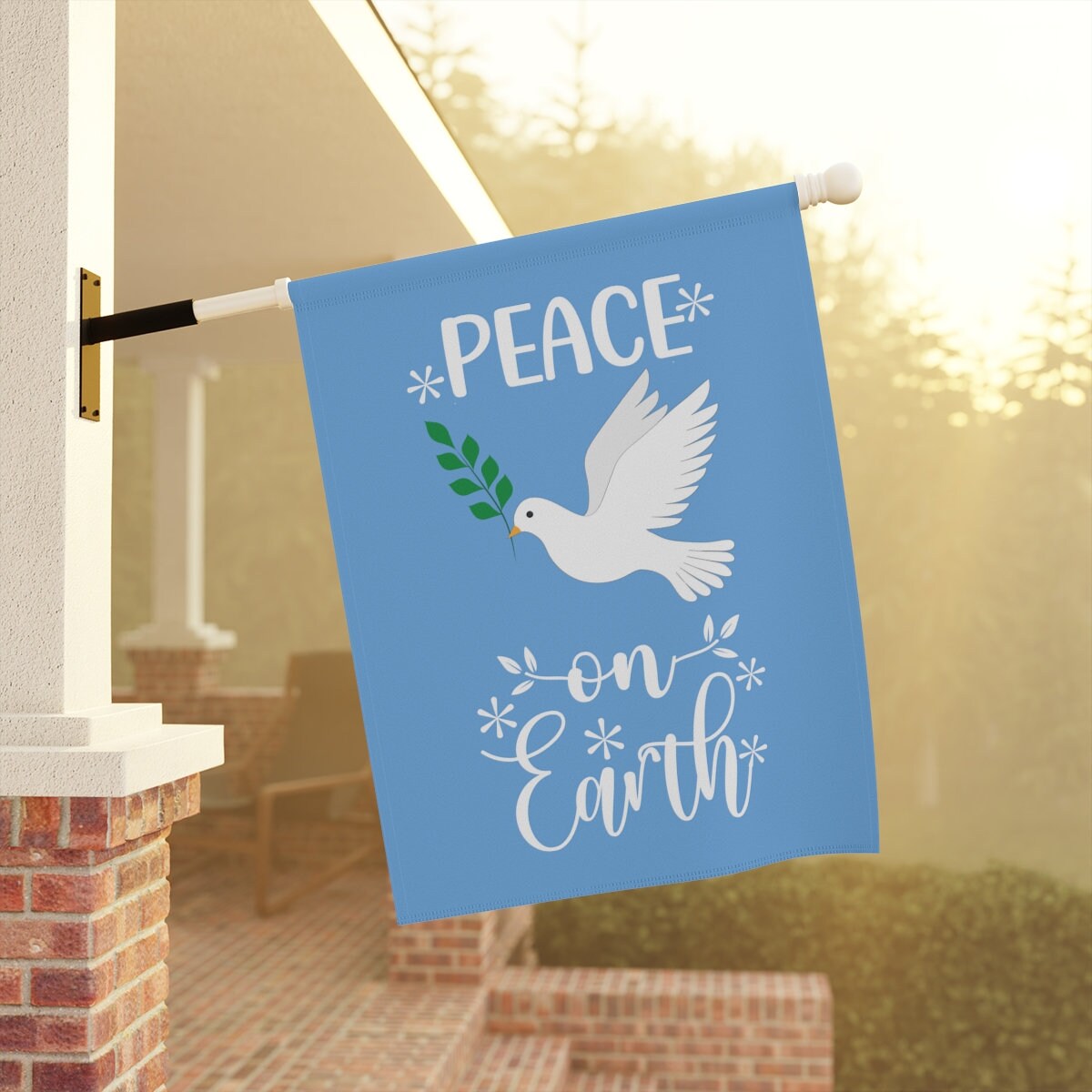 Peace on Earth Garden Banner & House Flag, Christmas Garden Banner ...
