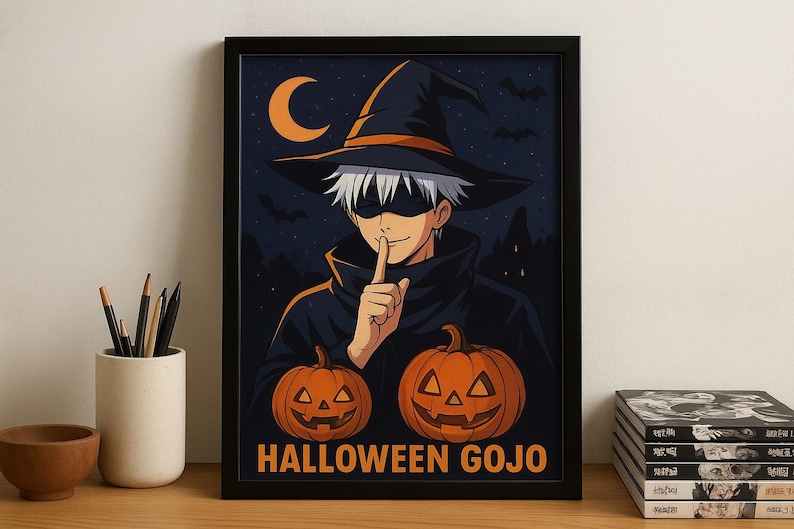 Halloween Anime Wall Art | Satoru Gojo Poster | Spooky Anime Home Decor ...