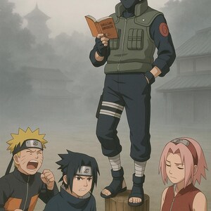 Kakashi Hatake Team 7 Print: Naruto Anime Manga Art (digital Download ...