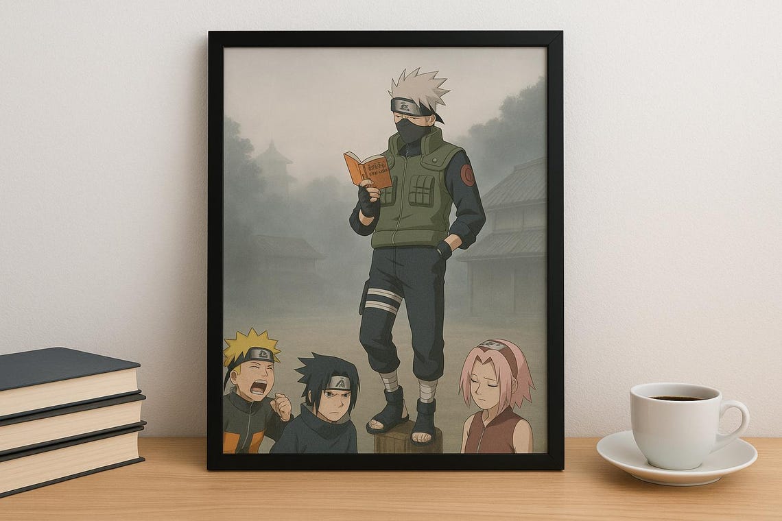 Kakashi Hatake Team 7 Print: Naruto Anime Manga Art (digital Download ...