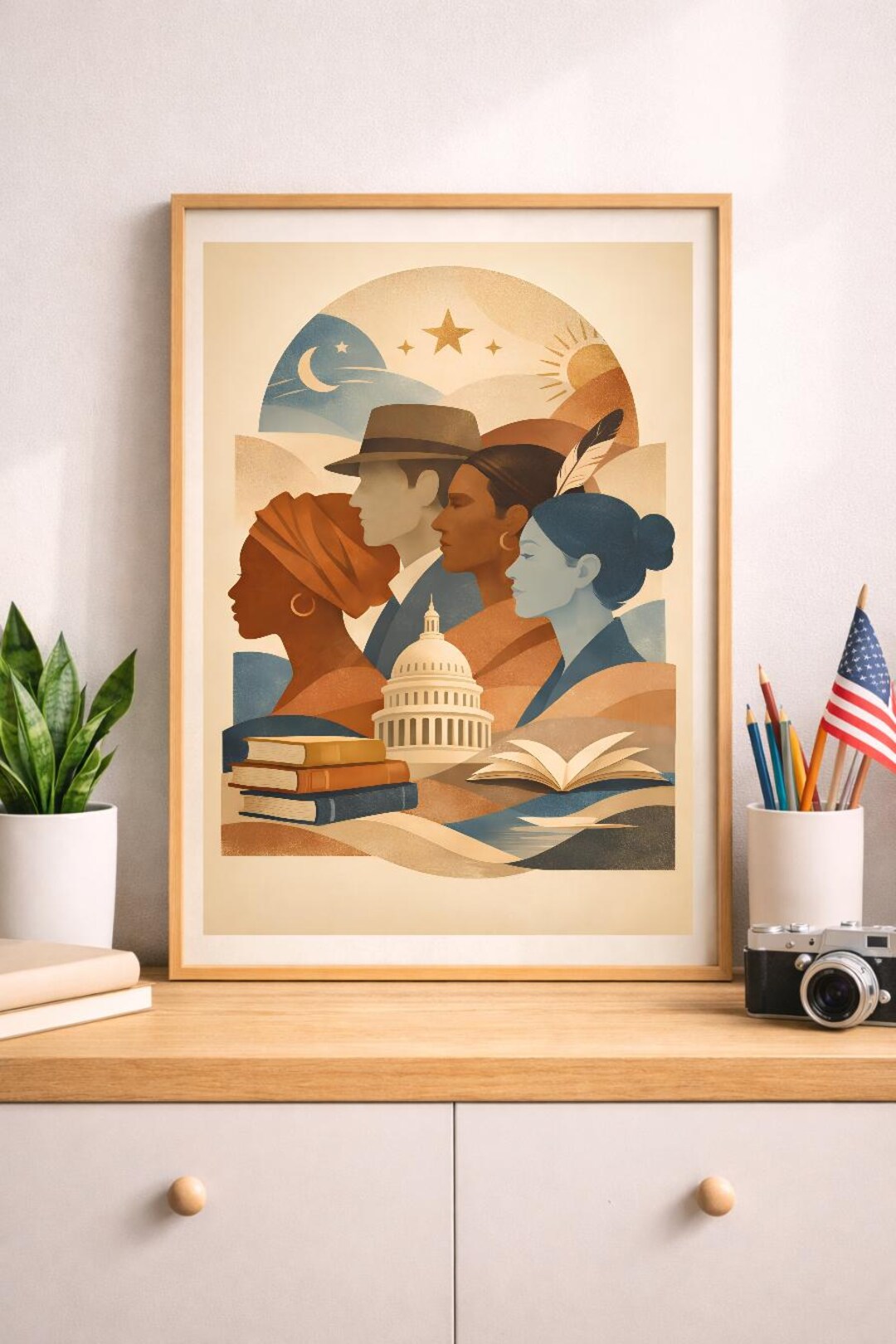 American Heritage Generations Poster, Diverse Cultural Wall Art, USA ...