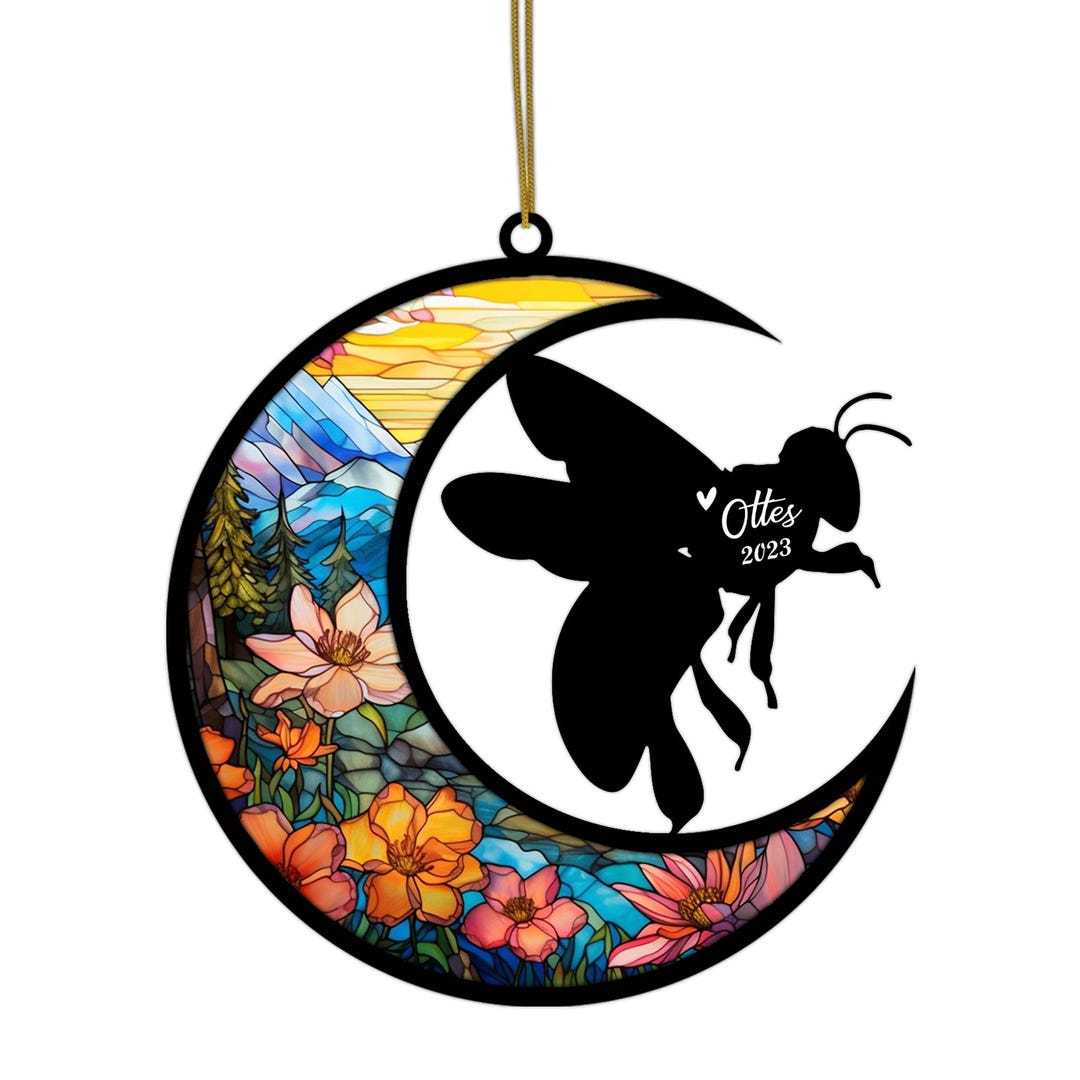 Personalized Bee Memorial Suncatcher Ornament: Sympathy Gift - Etsy